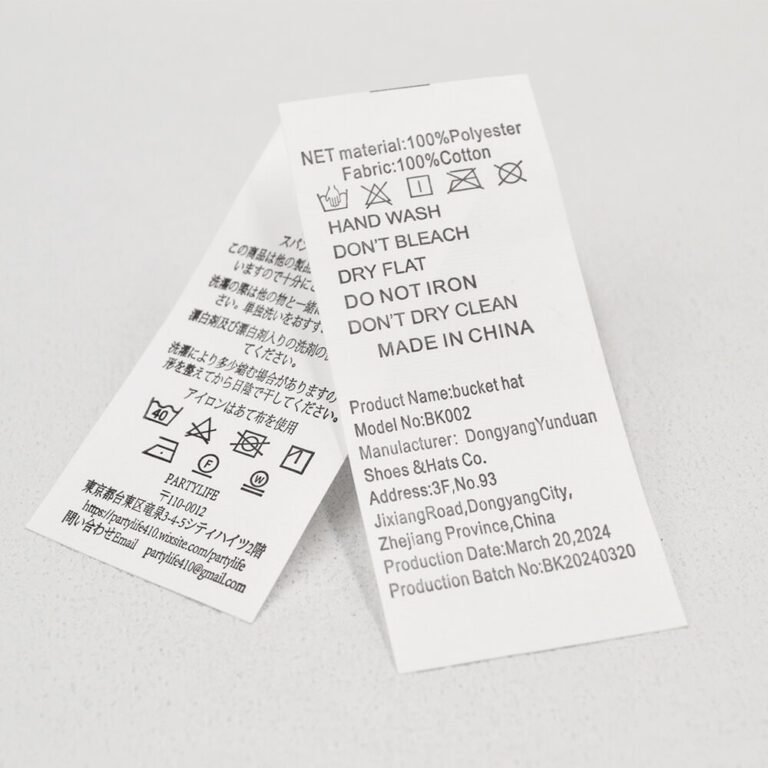 Custom Care Labels for Clothing | Printed Wash Labels, Low MOQ